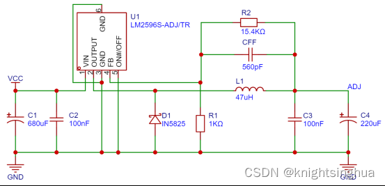 LM2596/LM2596S多路降压稳压DC-DC开关电源芯片详解（第二部分：电路设计）（12V转5V、12V转3.3V、任意电压转任意电压 ...